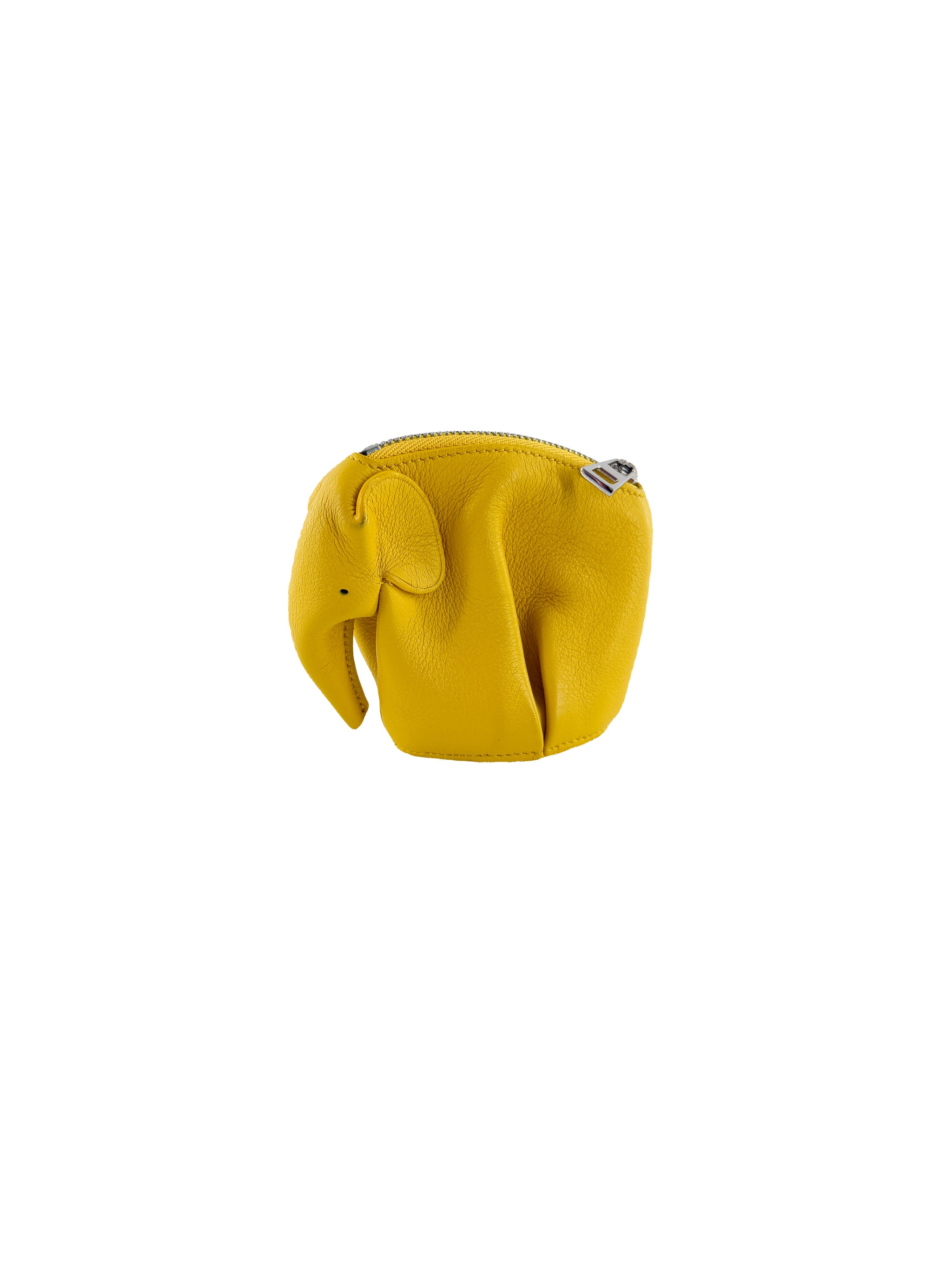 Loewe yellow leather Elephant zip pouch 101605