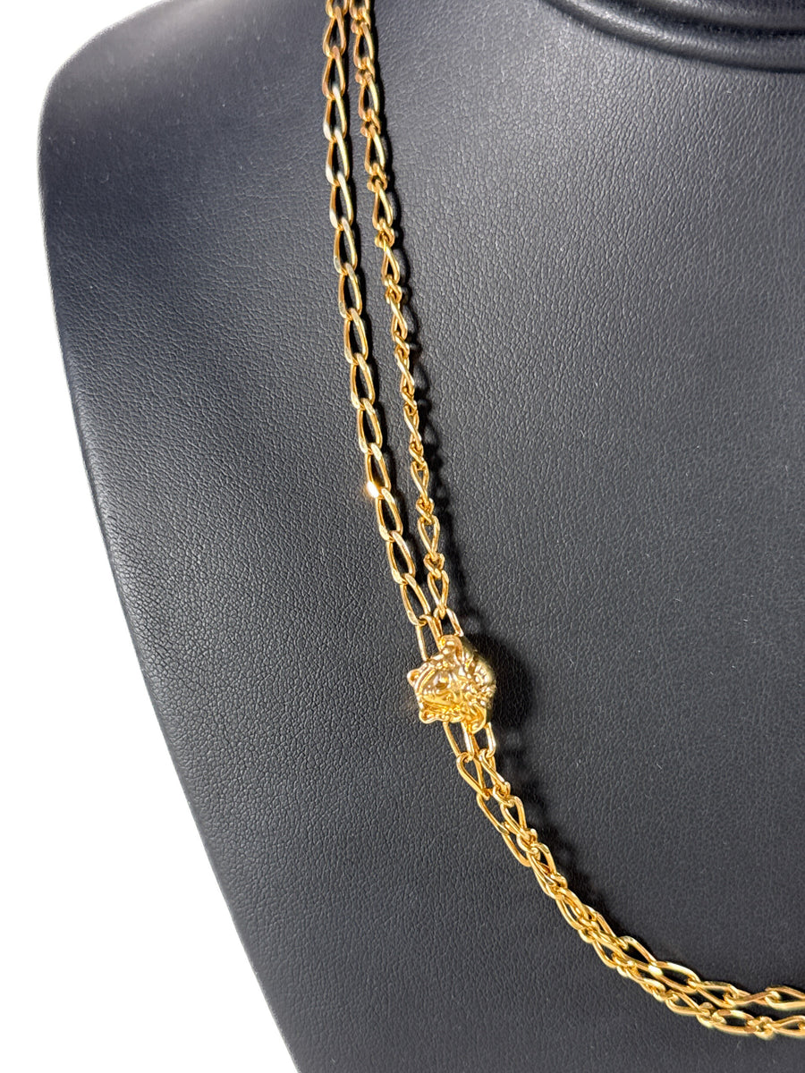 Versace gold tone double curb chain necklace retail $575 – My ...