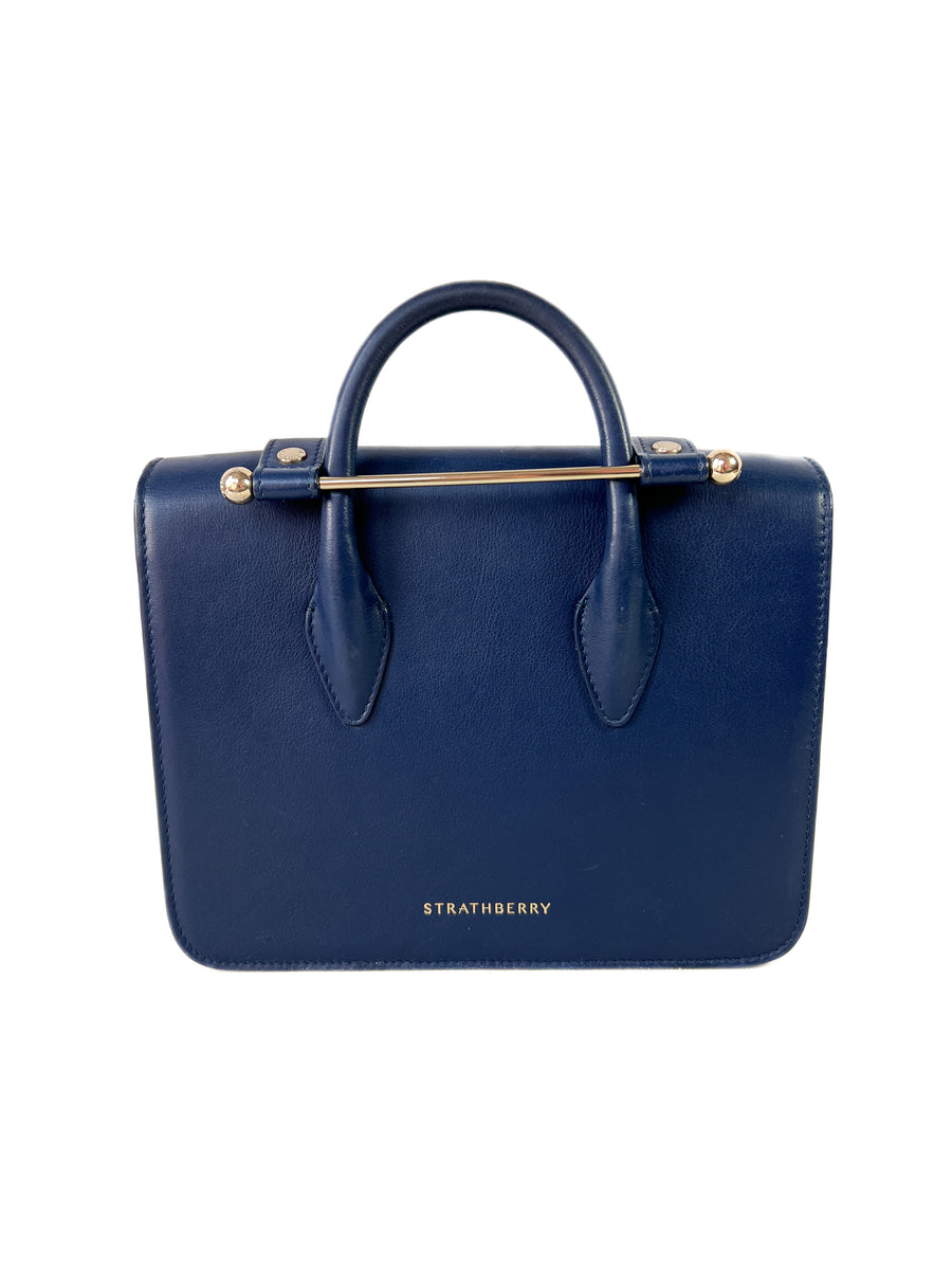 Strathberry navy MC tote – My Girlfriend's Wardrobe LLC